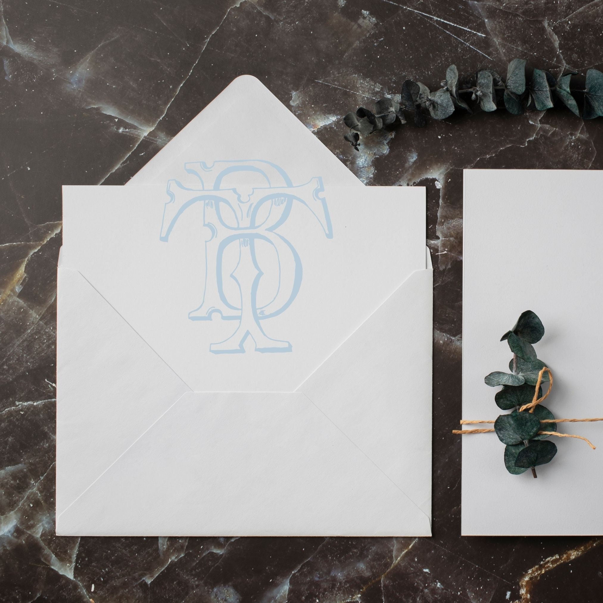 Classic Interlocking Wedding Monogram: Two Letter Crest (PDF) - Etsy