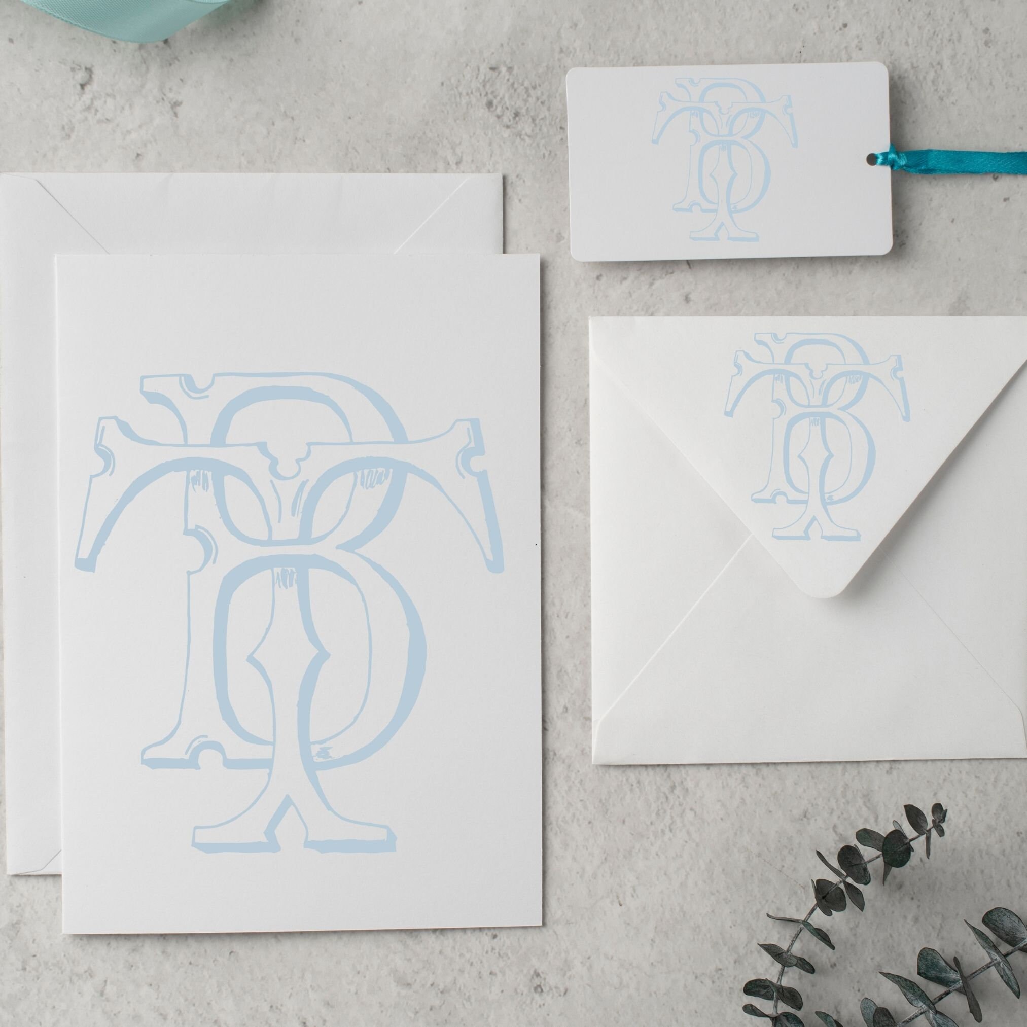 Classic Interlocking Wedding Monogram: Two Letter Crest (PDF) - Etsy