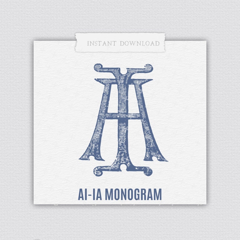 AI Classic Monogram, IA Wedding Monogram, Monogram With PDF ...