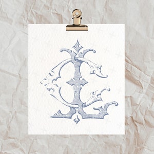 Classic Intertwined Wedding Monogram: Two Letter Crest (PDF) - Etsy