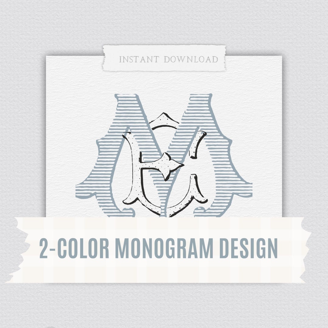 Classic Monogram, Wedding Monogram, Monogram With PDF, Intertwined ...