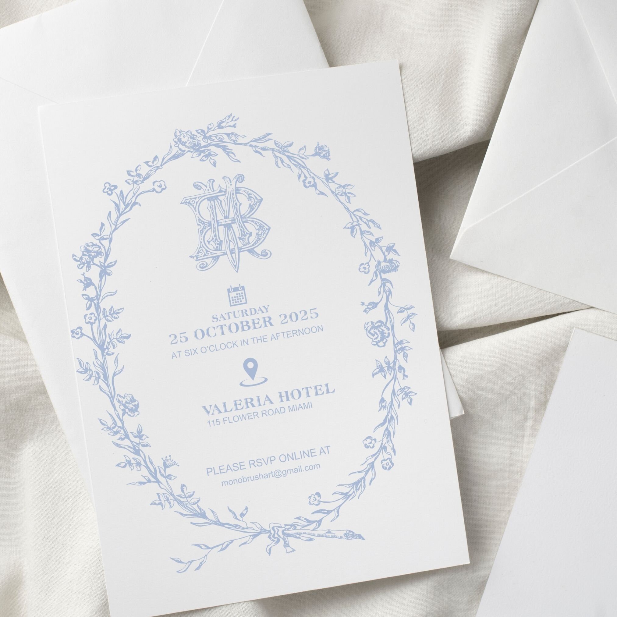 Wedding Invitation, Personalized Wedding Invitation, Monogrammed Wedding Invitation, Invitation ...