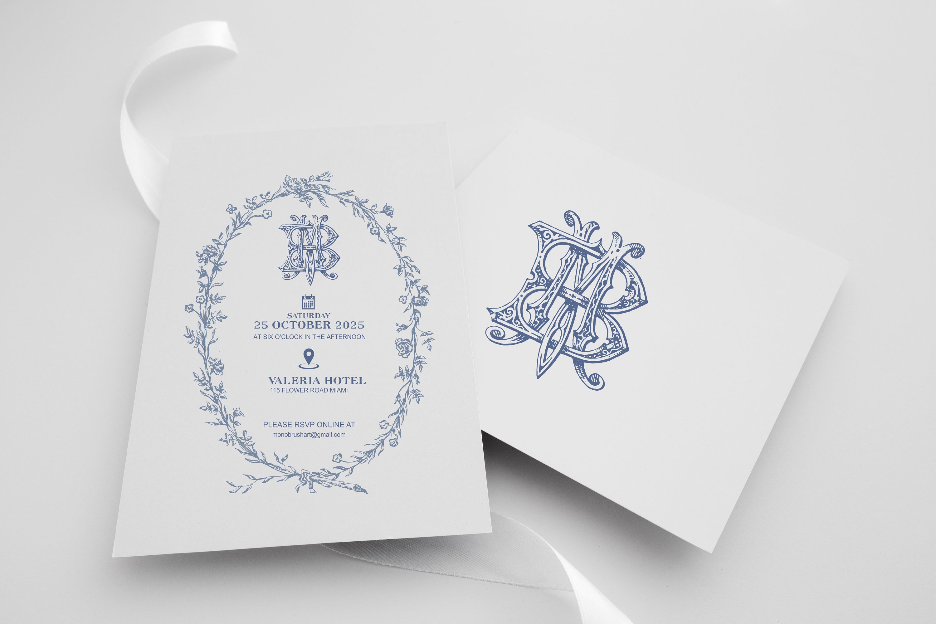 Wedding Invitation, Personalized Wedding Invitation, Monogrammed Wedding Invitation, Invitation ...