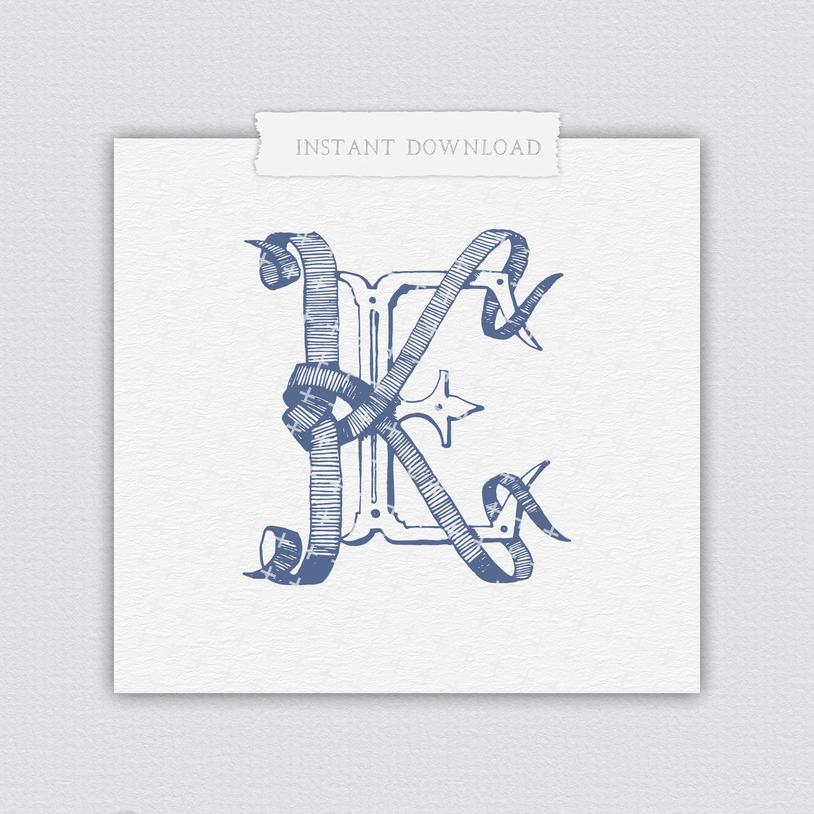 K-E Digital Handmade Monogram, EK Special Digital Monogram, E-K Wedding ...