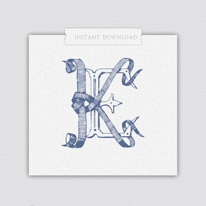 K-E Digital Handmade Monogram, EK Special Digital Monogram, E-K Wedding ...