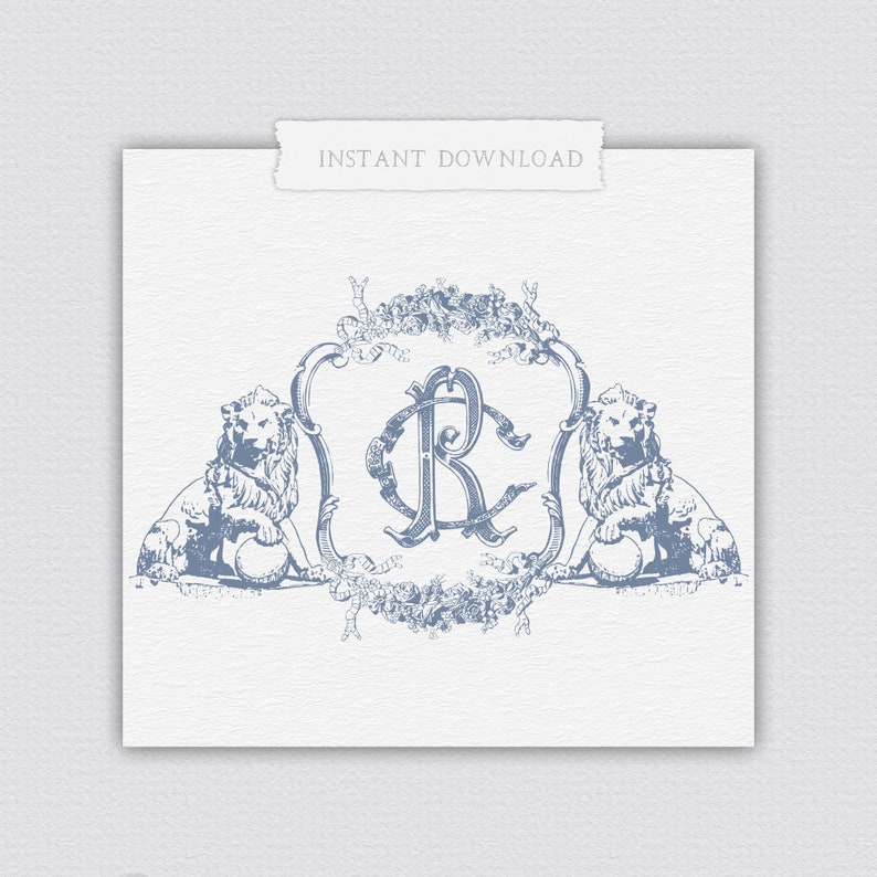 Monogram Wedding Crest,rc Monogram Wedding Coats of Arms, Wedding Logo ...
