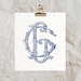 Classic Intertwined Wedding Monogram: 2 Letter Crest (PDF) - Etsy