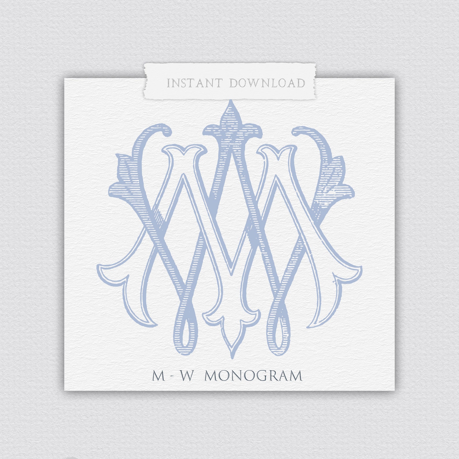 MW Classic Wedding Monogram: Intertwined Vintage Design (PDF) - Etsy