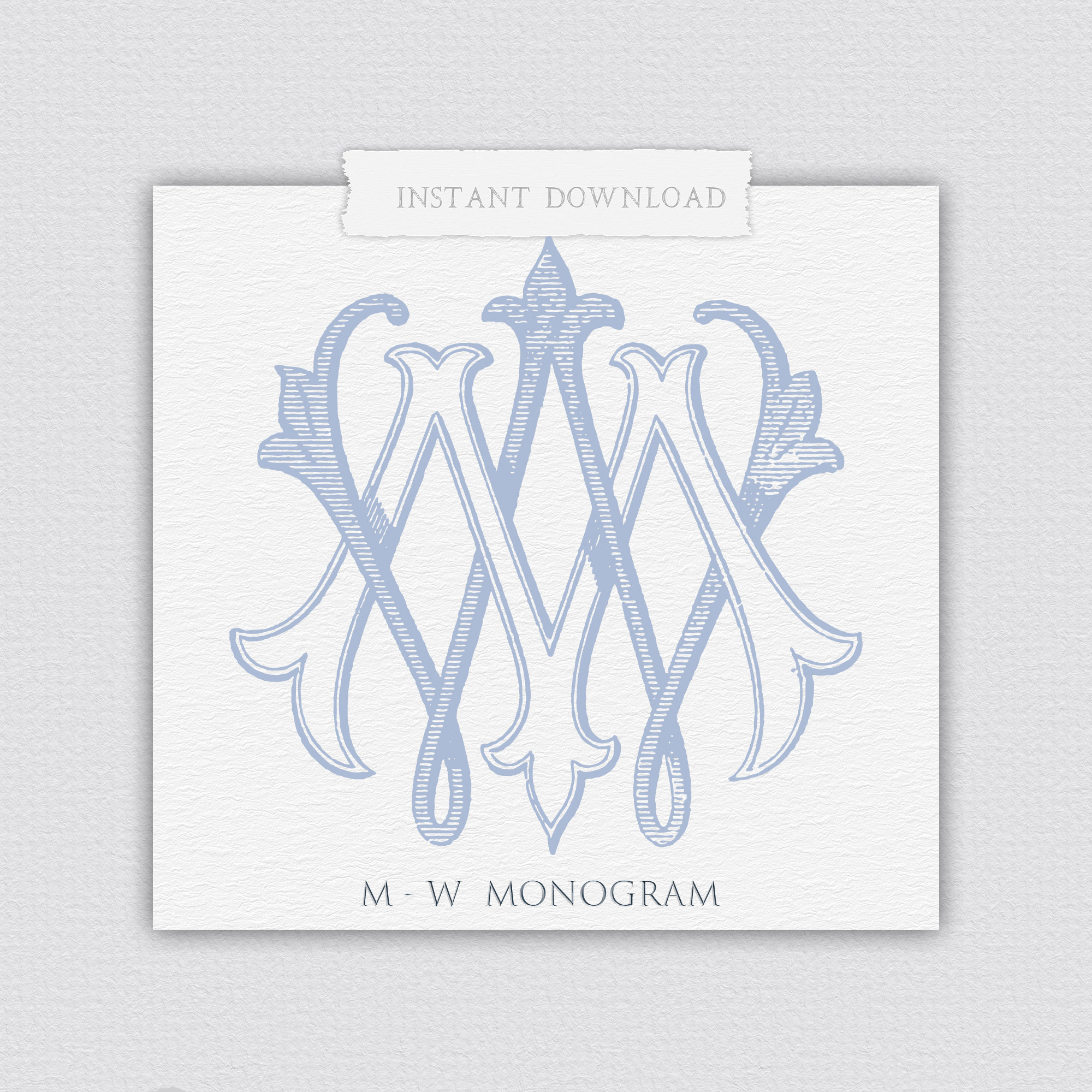 MW Classic Monogram, M-W Wedding Monogram, M-W Monogram With PDF ...