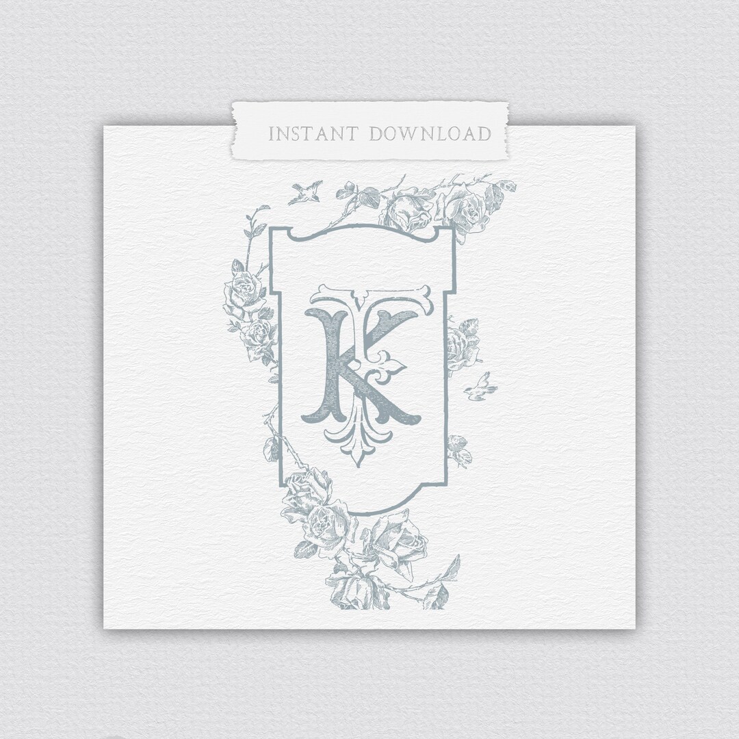 KF Monogram Wedding Coats of Arms, Monogram Wedding Crest, Wedding Logo ...