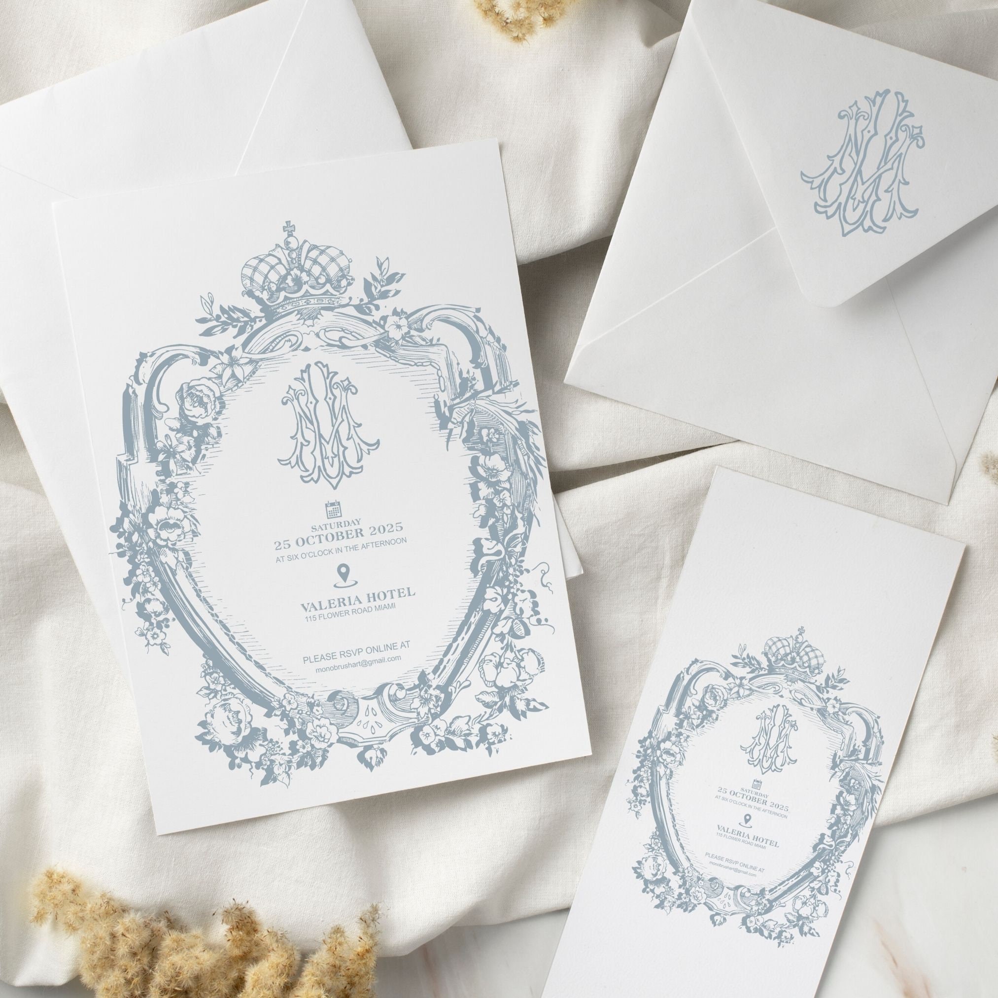 Wedding Invitation, Personalized Wedding Invitation, Monogrammed ...