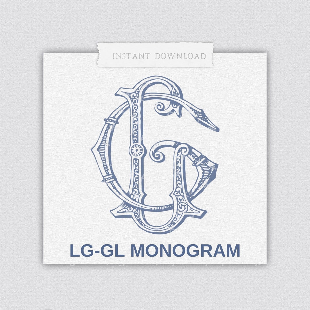 Classic Intertwined Wedding Monogram: 2 Letter Crest (PDF) - Etsy