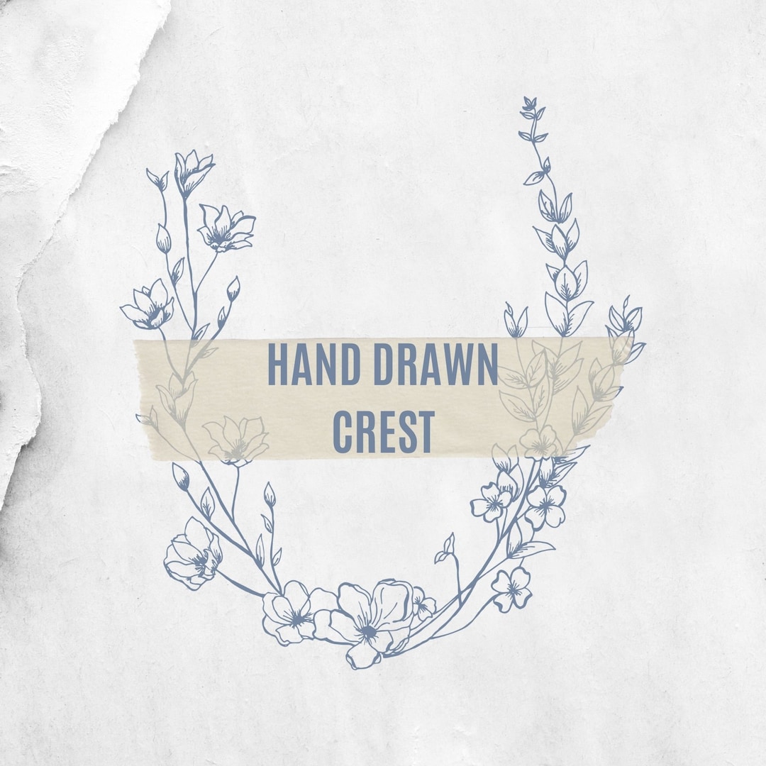 Personalized Hand-drawn Wedding Crest: Monogram Invitation Design ...