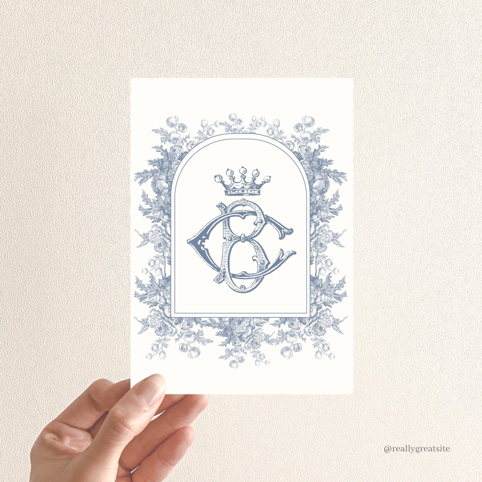 BC Wedding Monogram, CB Monogram, Wedding Logo, B&C Wedding Crests ...