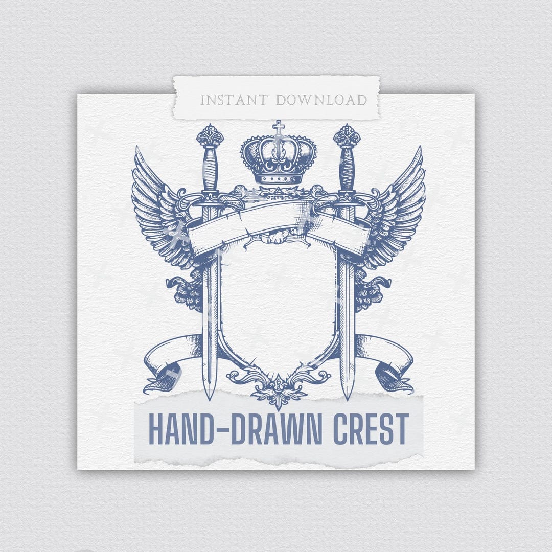 Hand Drawn Wedding Crest: Personalized Invitation Design (digital ...