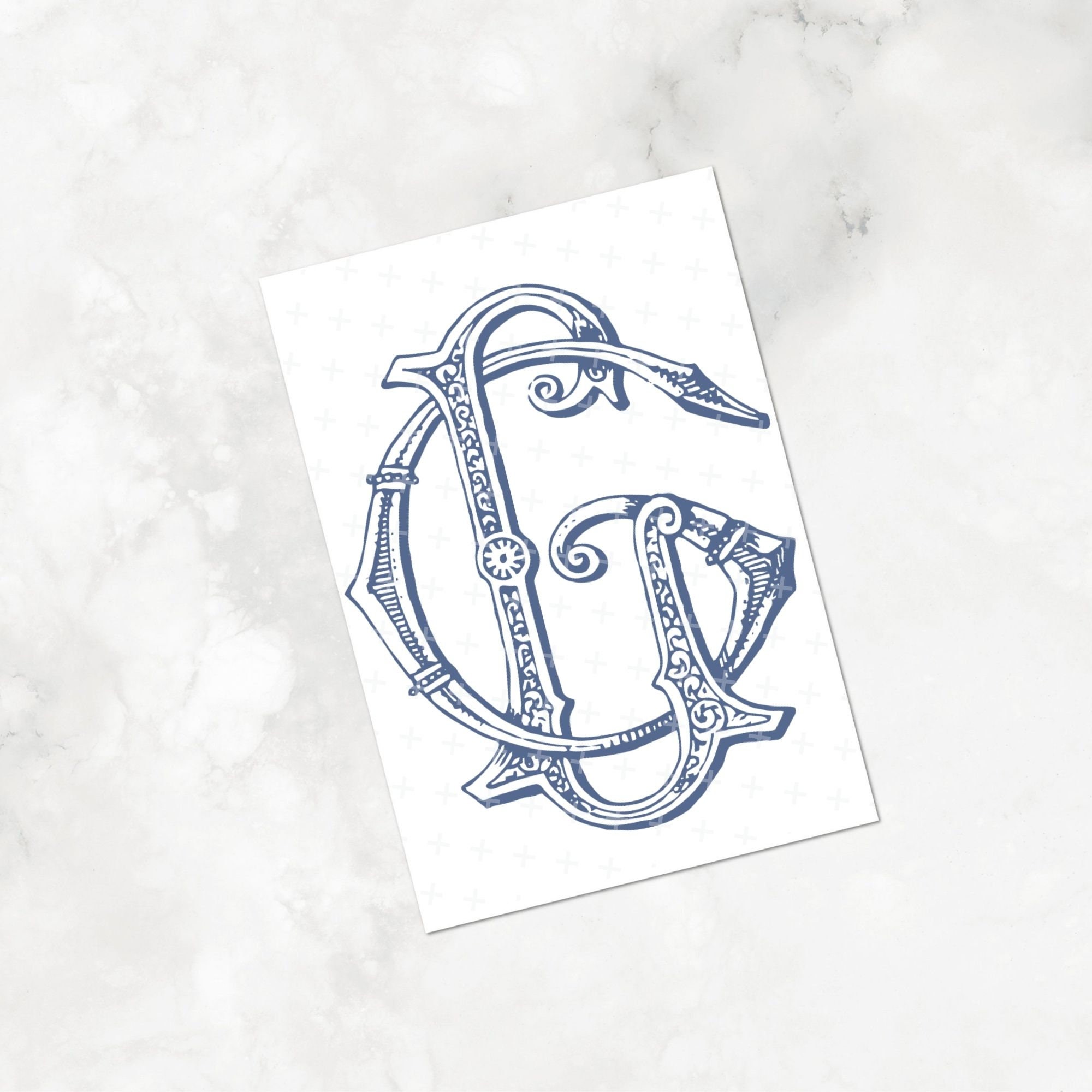 Classic Intertwined Wedding Monogram: 2 Letter Crest (PDF) - Etsy