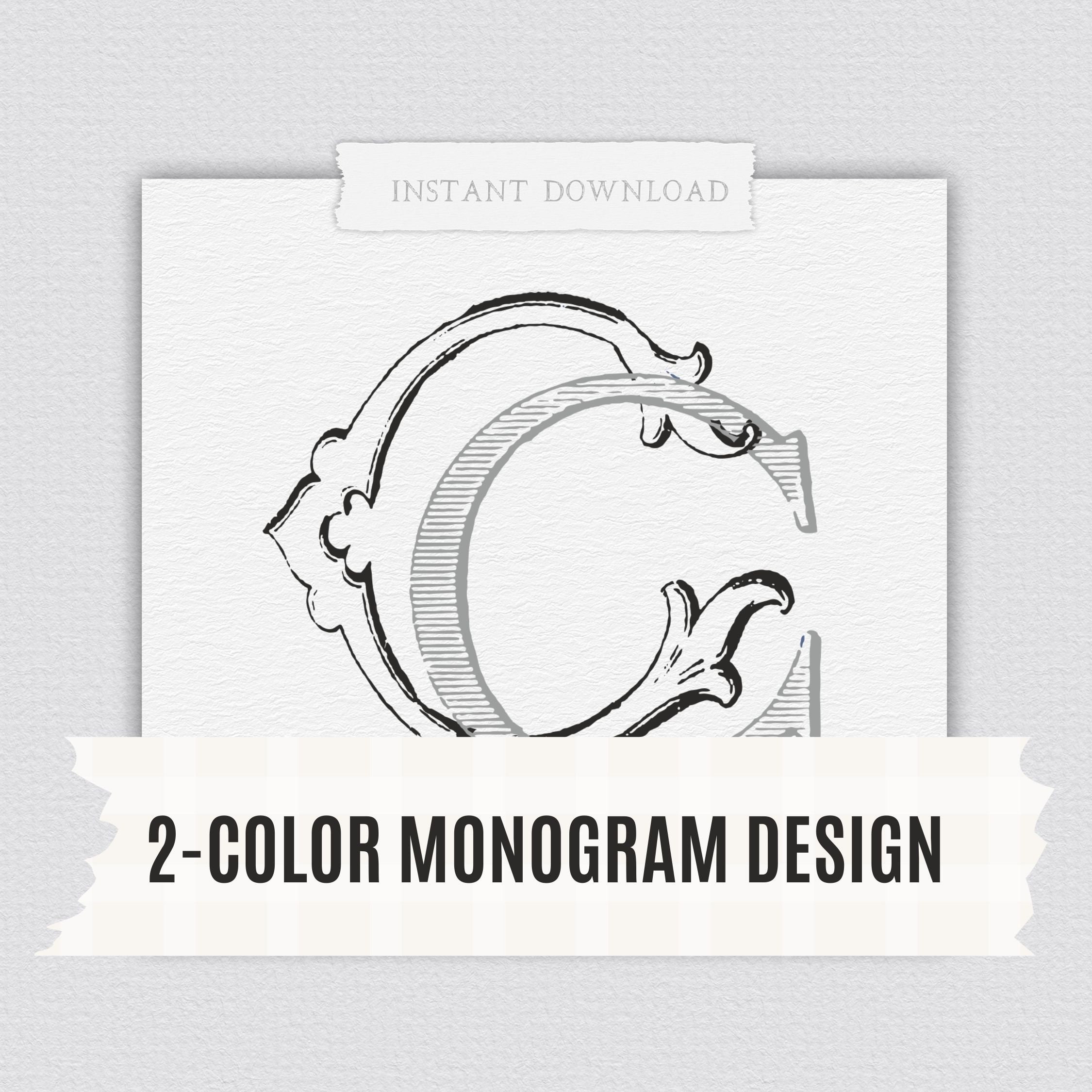 Classic Intertwined Wedding Monogram Crest (digital Download) - Etsy