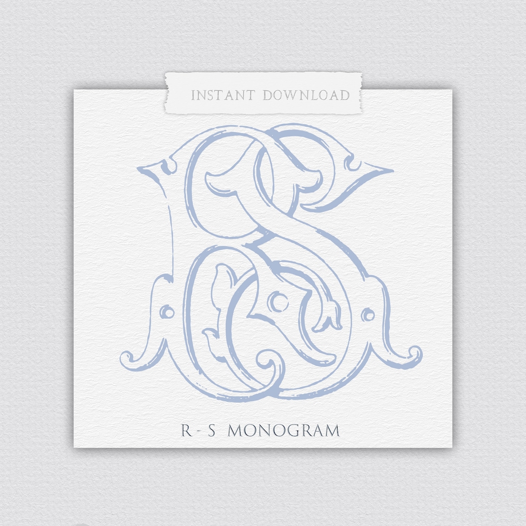 RS Classic Monogram, R-S Wedding Monogram, RS Monogram With Pdf ...