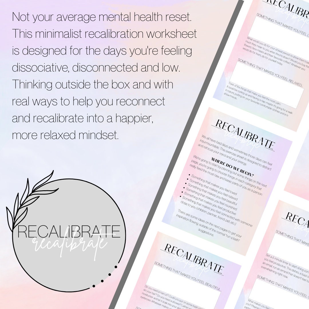 Mental Health Reset | Mindfulness Workbook | Manifestation Journal ...