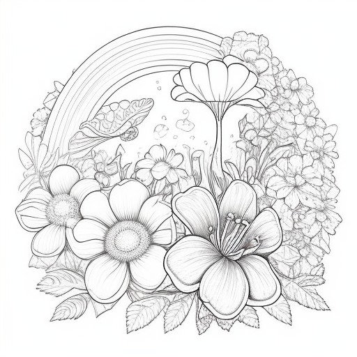 Rainbow Blooms: A Floral Coloring Book - Etsy