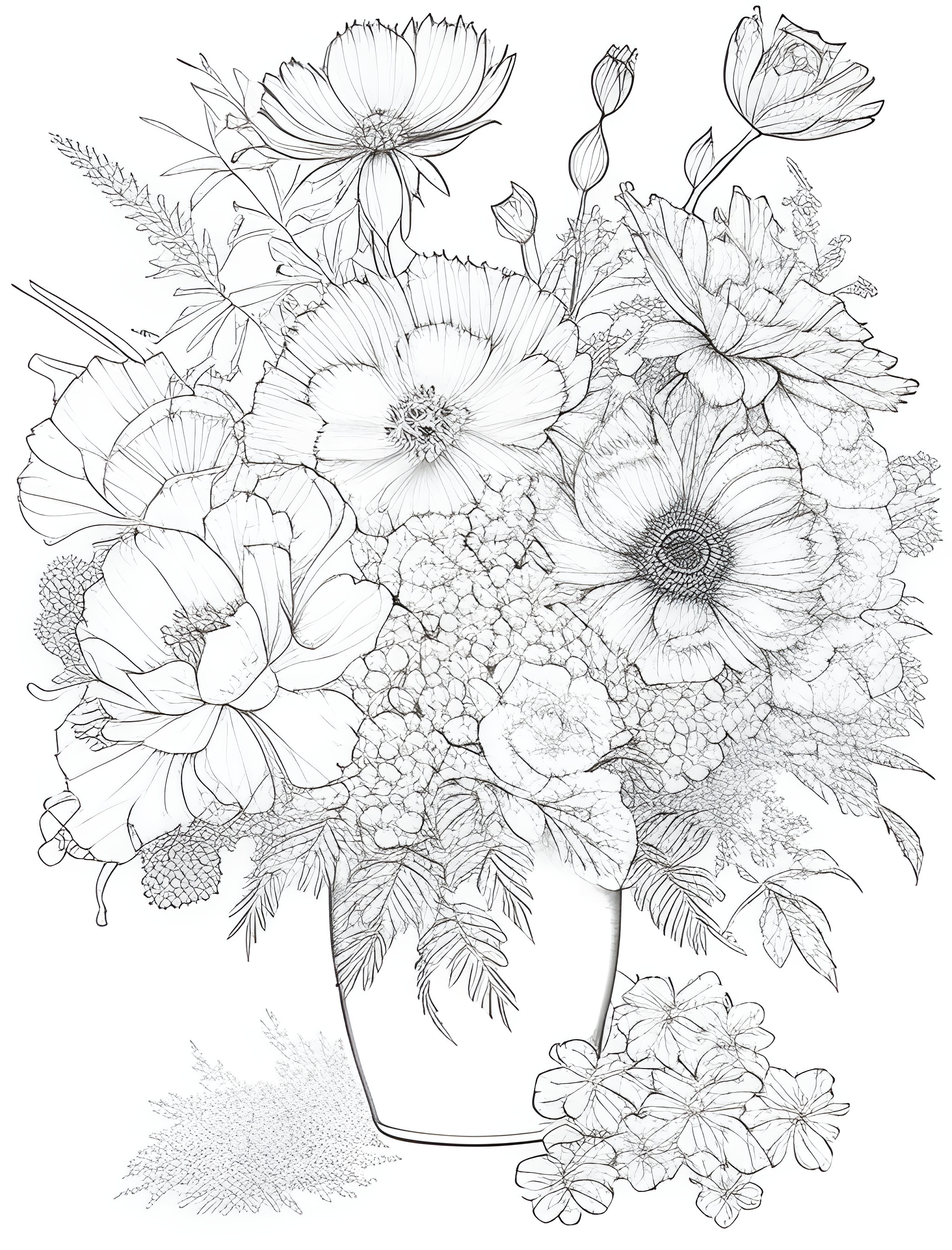 Coloring Book for Adults. 30 Pages. Floral Arrangements Vol.2 - Etsy