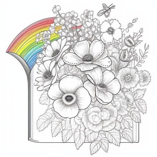 Rainbow Blooms: A Floral Coloring Book - Etsy