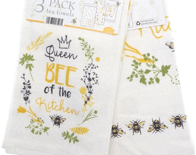 Queen Bee Tea Towels 3 Pack - Etsy