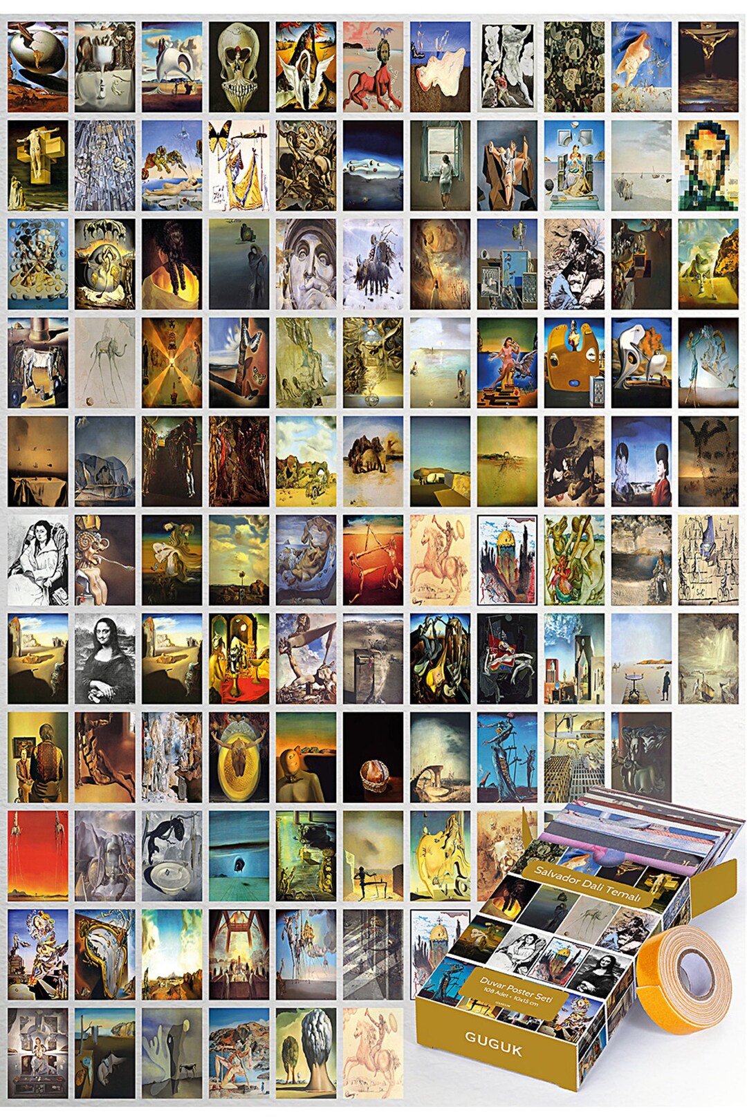 Salvador Dali Paintings Themed 108 Piece Piece Wall Poster Collage Set ...