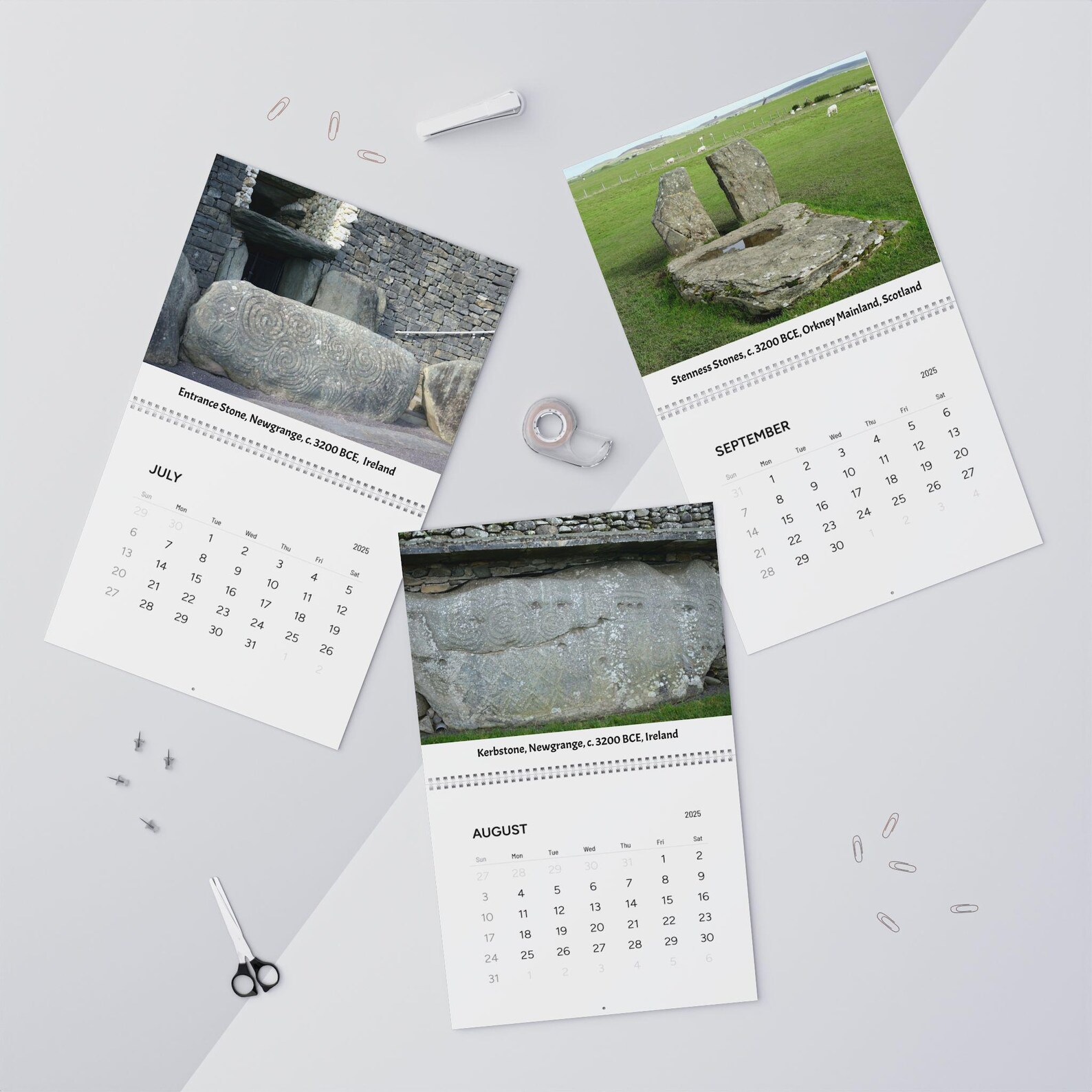 Ancient Sites Neolithic new Stone Age Wall Calendar 2025 - Etsy