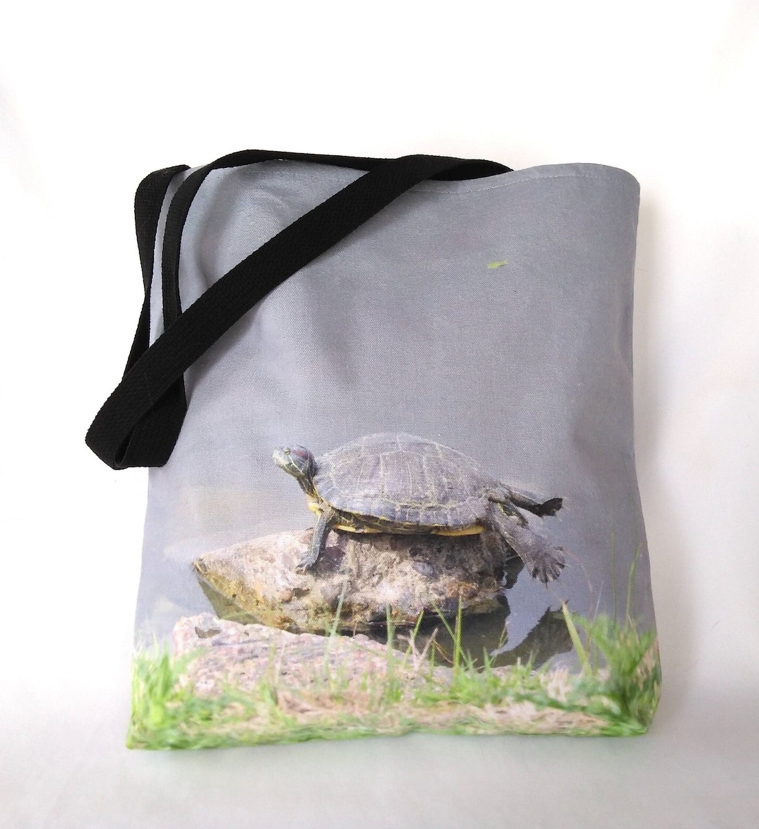 Red-eared Slider Turtle Tote Bag - Etsy