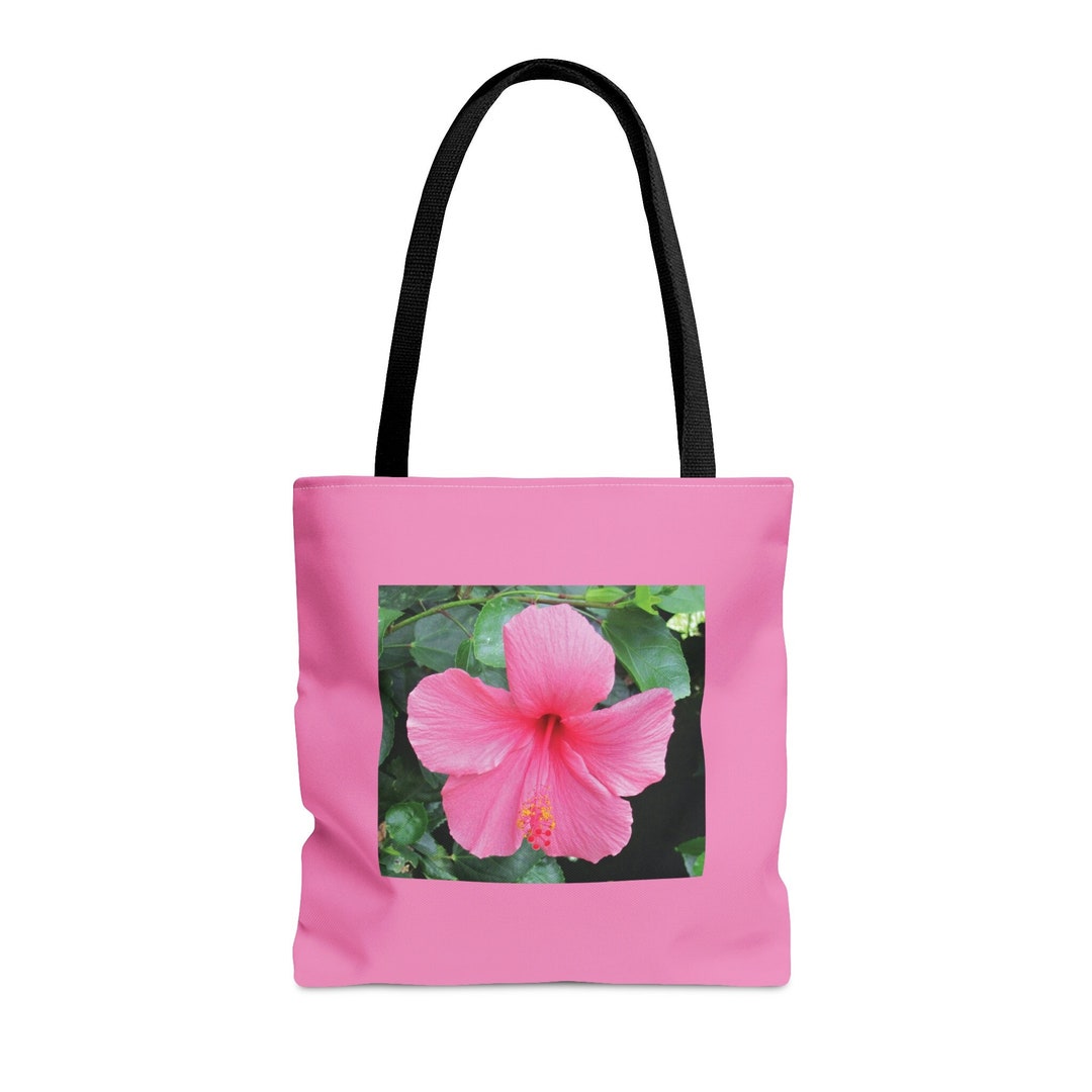 Pink Hibiscus Flower Tote Bag - Etsy