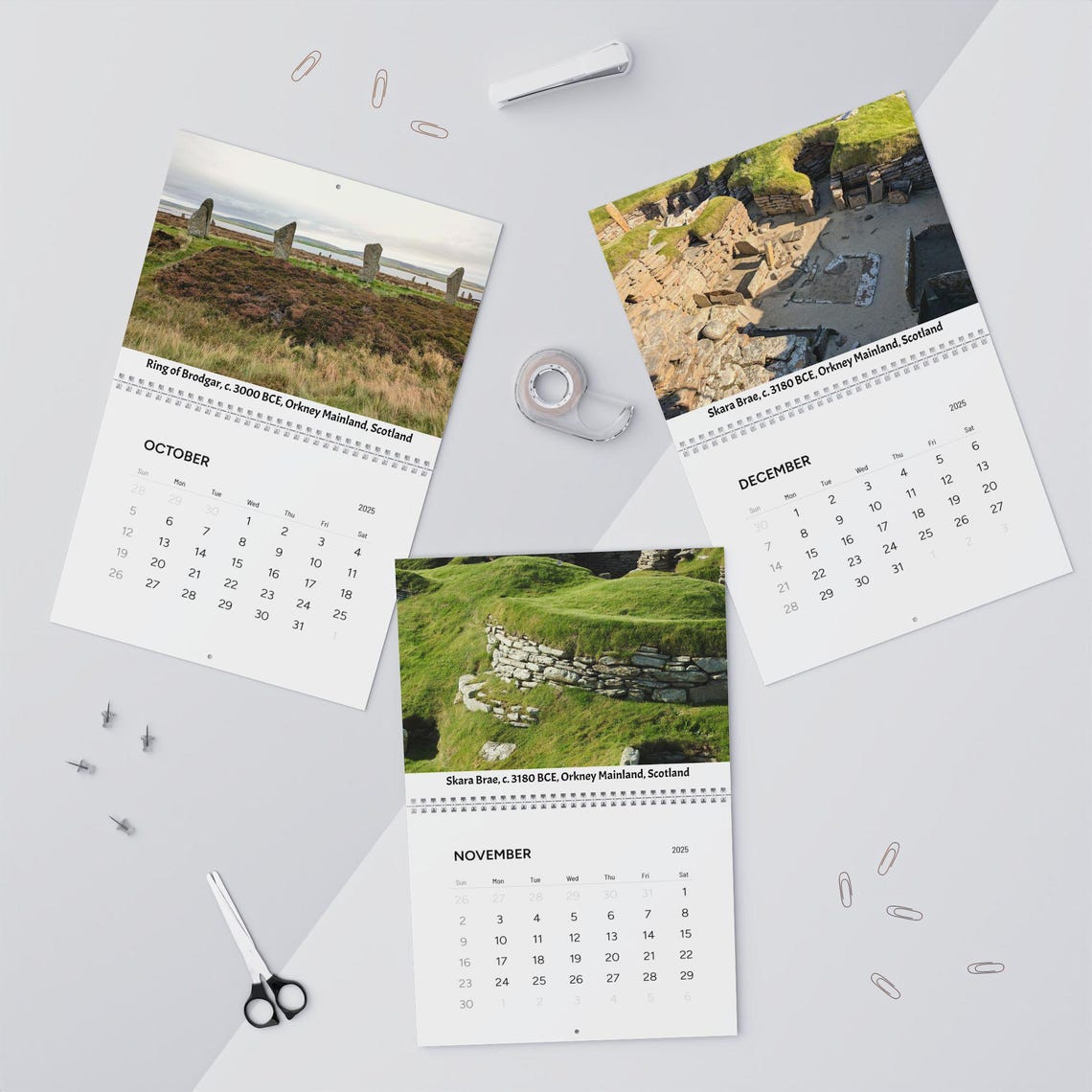 Ancient Sites Neolithic new Stone Age Wall Calendar 2025 - Etsy