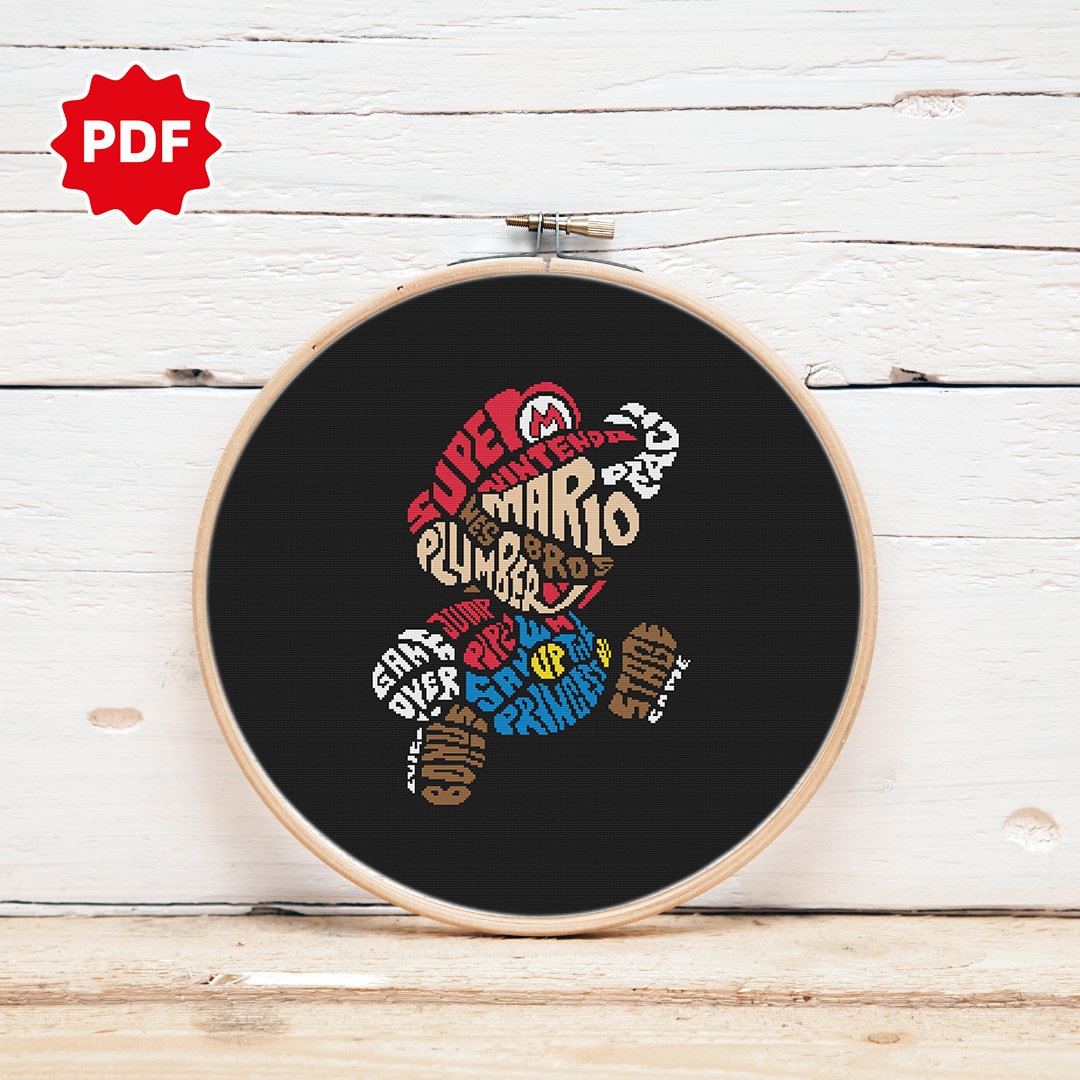 Mario Cross Stitch Pattern Luigi Cross Stitch Pattern Bros Cross Stitch ...