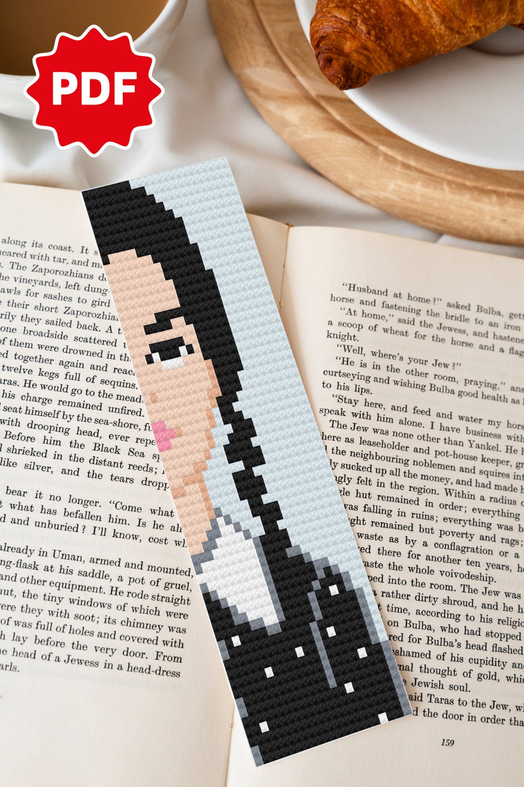 Wednesday Bookmark Cross Stitch Pattern | Cross Stitch Bookmarks ...