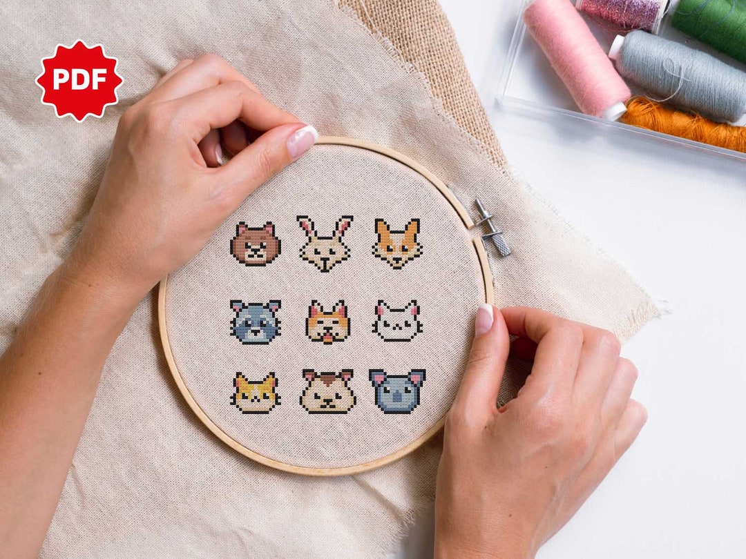 Tiny Animals Cross Stitch Pattern | Small Cross Stitch Pattern | Cute ...