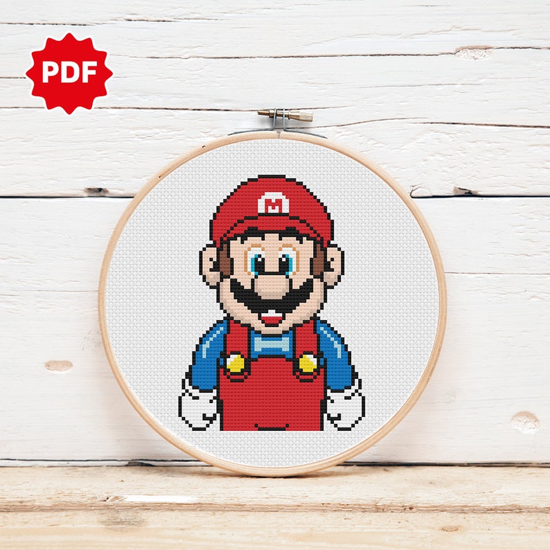 Mario Cross Stitch Pattern Luigi Cross Stitch Pattern Bros - Etsy