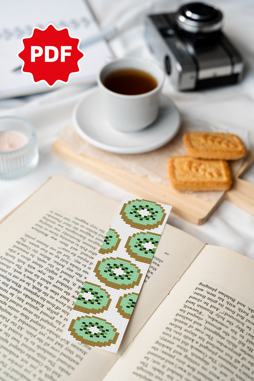 Kiwi Bookmark Cross Stitch Pattern Cross Stitch Bookmarks Pattern Fruit ...