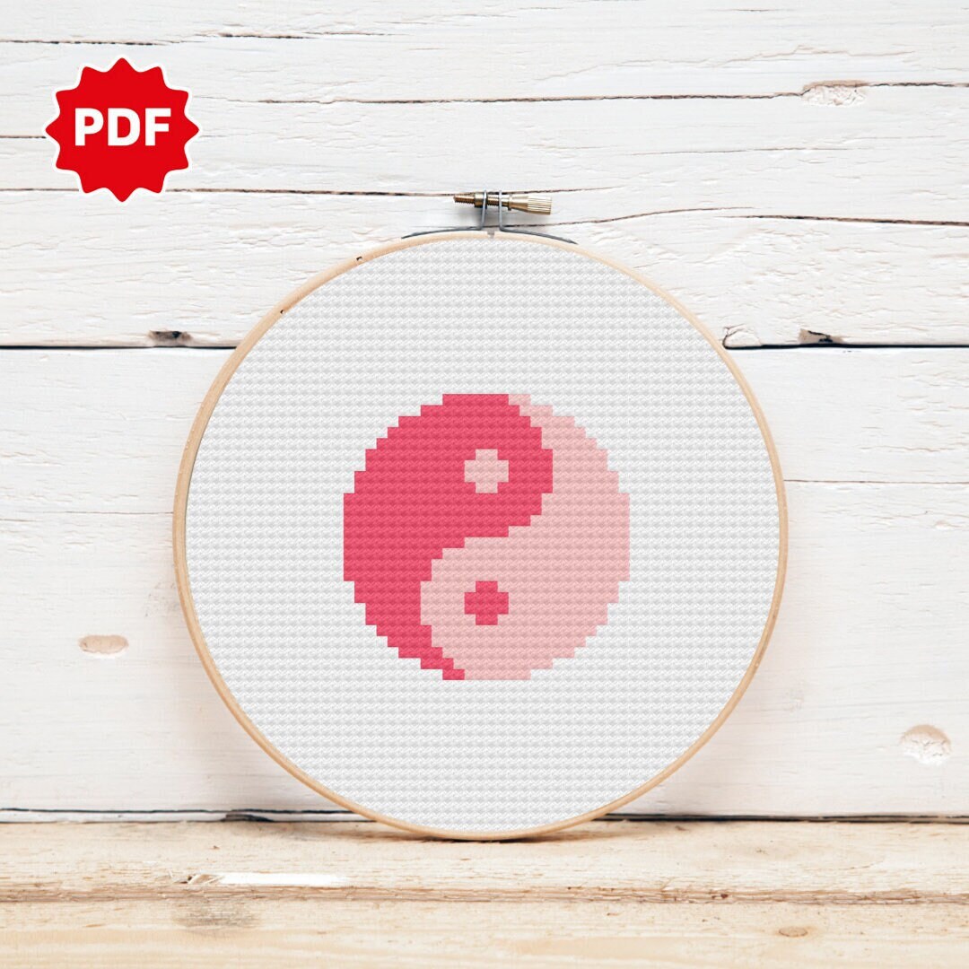 Yin Yang Cross Stitch Pattern | Yoga Cross Stitch Pattern | Zen Cross ...