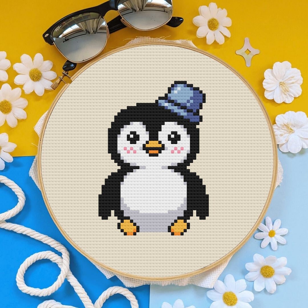 Penguin Cross Stitch Pattern | Baby Penguin Cross Stitch | Cross Stitch ...