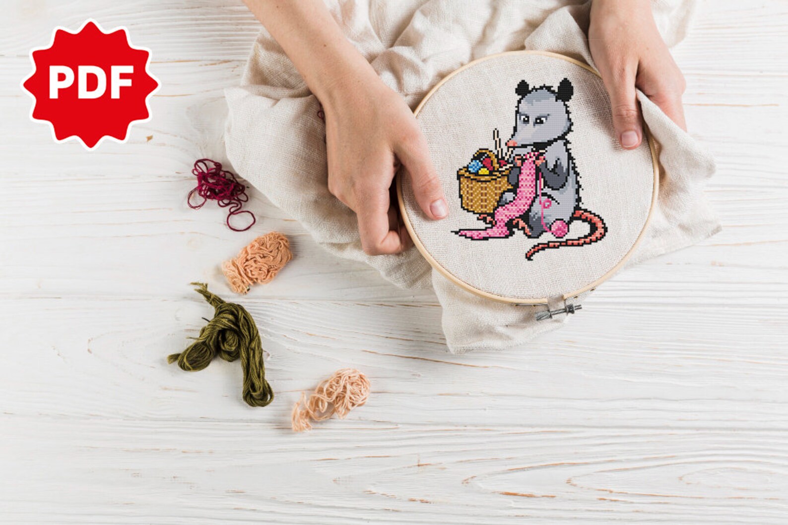 Possum Cross Stitch Pattern | Possum Cross Stitch | Knitting Cross ...