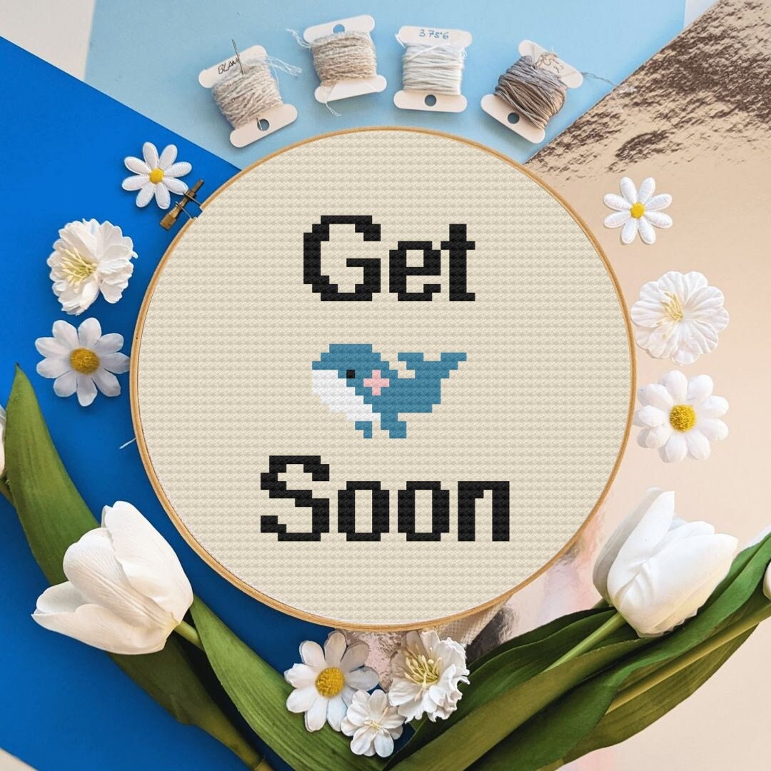 Whale Cross Stitch Pattern | Get Well Soon Cross Stitch | Recovery ...