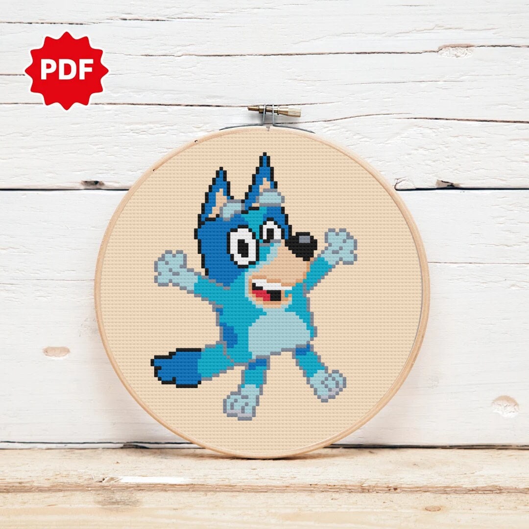 Blue-y Cross Stitch Pattern Bluey Cross Stitch Cross Stitch for Kids ...