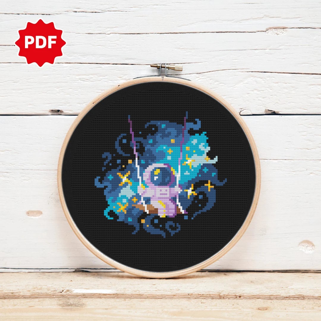 Astronaut Cross Stitch Pattern | Space Cross Stitch Pattern | Astronaut ...