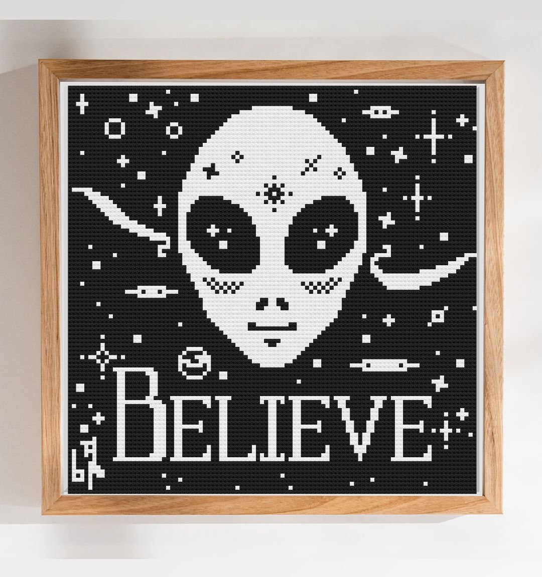 Alien Cross Stitch | Alien Cross Stitch Pattern | Ufo Cross Stitch ...