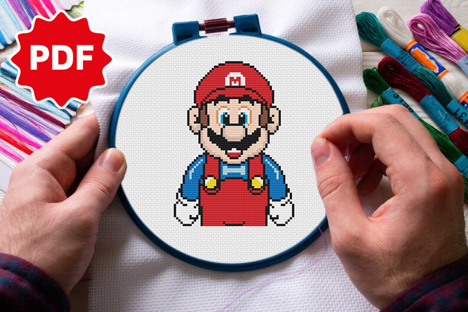 Mario Cross Stitch Pattern Luigi Cross Stitch Pattern Bros - Etsy