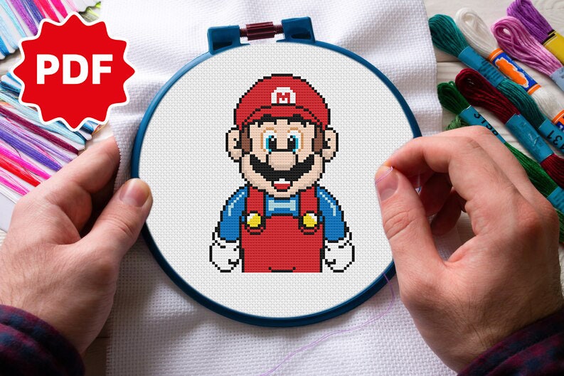 Mario Cross Stitch Pattern Luigi Cross Stitch Pattern Bros - Etsy
