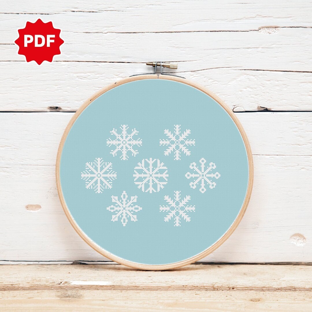 Snowflake Cross Stitch Pattern Snowflakes Cross Stitch Pattern Winter ...