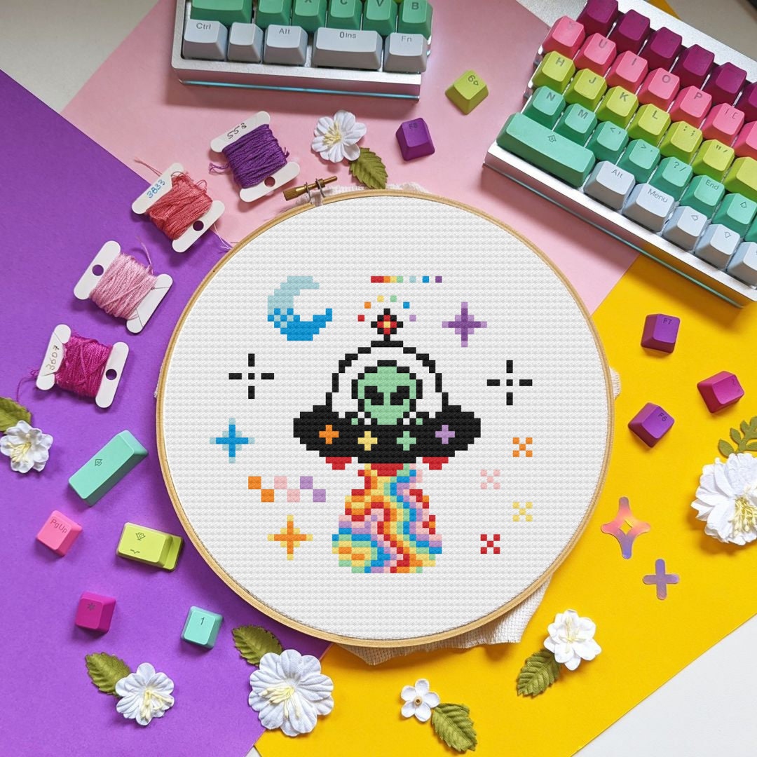 Ufo Cross Stitch Alien Cross Stitch Pattern Ufo Cross Stitch Pattern ...