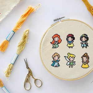 Princess Small Cross Stitch Pattern | Little Mermaid Cross Stitch ...