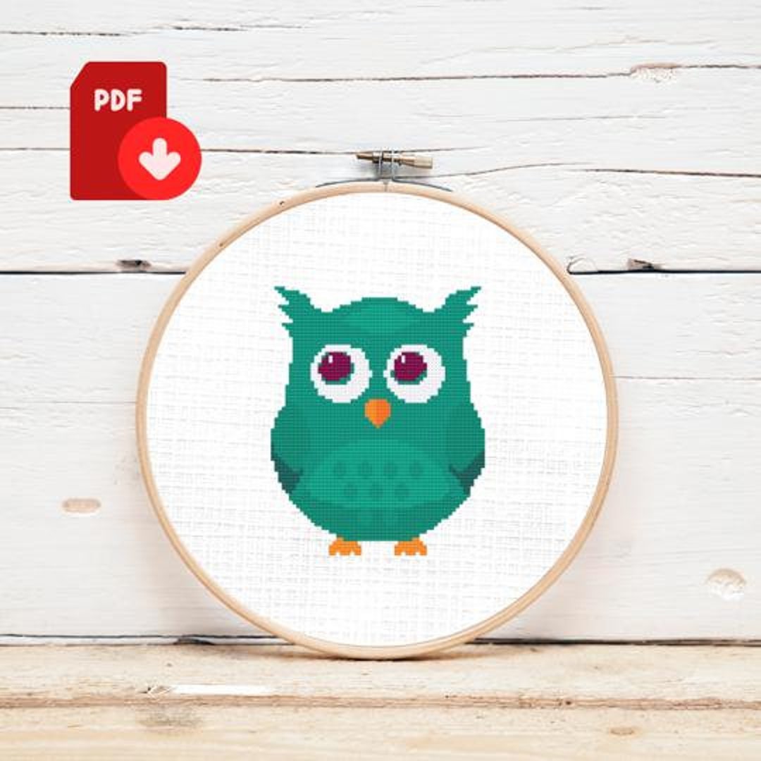 Set of 3 Owls Cross Stitch Pattern Owl Cross Stitch Pattern Bird Cross ...